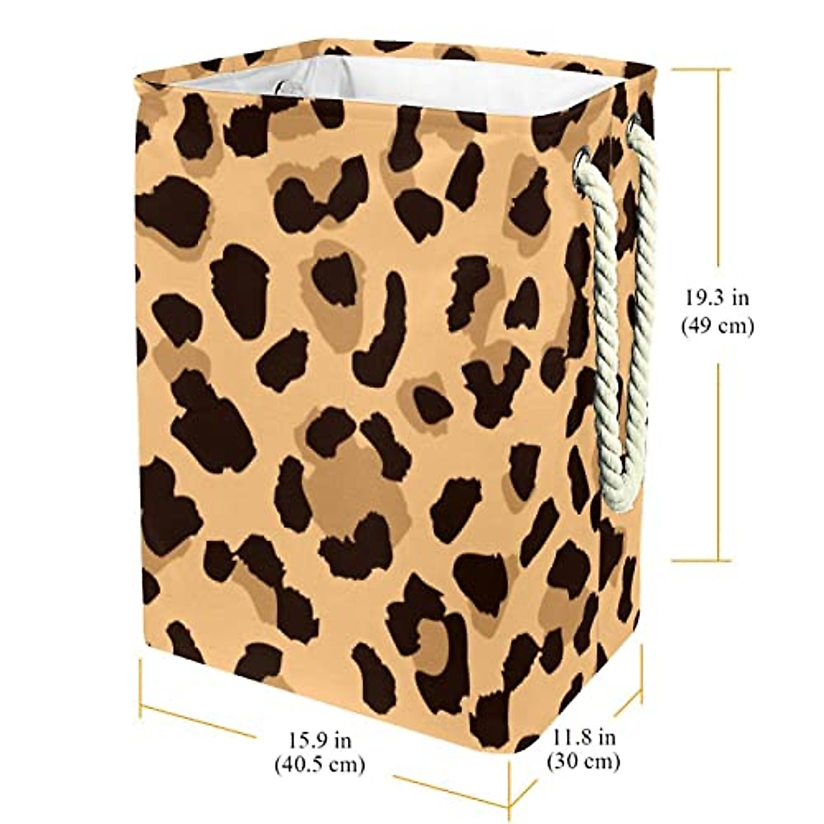 Inhomer Leopard Skin Pattern Large Laundry Hamper Waterproof Collapsible Clothes Hamper Basket for Clothing Toy Organizer, Home Decor for Bedroom Bathroom