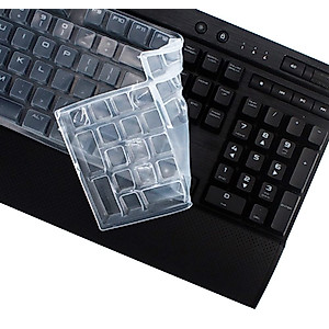 Keyboard Skin Compatible with Corsair K60 RGB Pro/Corsair K60 RGB Pro SE/Corsair K60 RGB Pro Low Profile Mechanical Gaming Keyboard, Corsair Wired K60 RGB Pro Mechanical Gaming Keyboard (Clear)