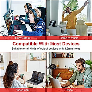 Tobysome Replacement A10 A40 A30 Cable for Connect Astro A10 Astro A40 Gaming Headset to Playstation 4 PS4 Controllers, Smartphone,MixAmp,PCs and Macs with 3.5mm Aux Jack(2M,Red with Mute Function)