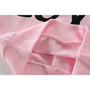 DDSOL Toddler Little Girl Clothes Set Valentine Outfit Pink Love Heart Long Sleeve Sweatshirt Top and Pant with Legging Skirt Kid Fall Clothing 2PCS Size 7/8