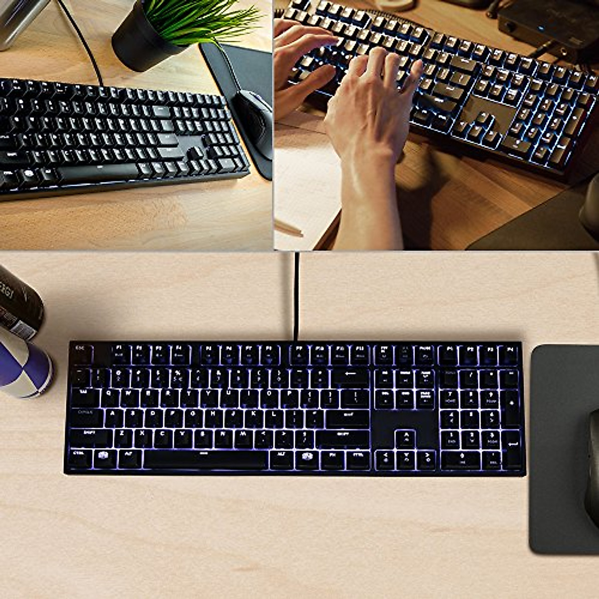 Cooler Master MasterKeys Pro L White LED Mechanical Gaming Keyboard, Cherry MX Brown, Full Size (Large)