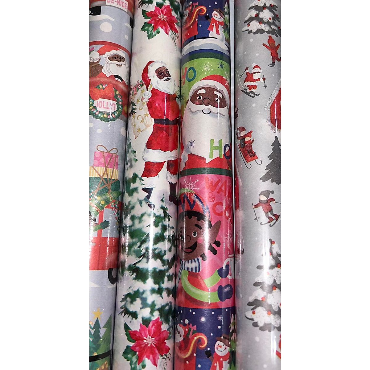 TDST 3 rolls of African-American Santa Wrapping Paper, 40-in. x 20-ft. Rolls