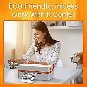 K COMER Thermal Label Printer 4x6 Shipping Label Printer for Small Business & Shipping Package 203dpi 150mm/s for Amazon, Ebay, Shopify, Etsy, UPS, USPS, FedEx, DHL