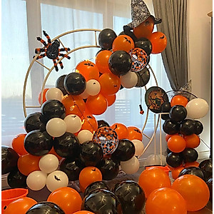 Halloween Balloons Black Orange Balloons Set, 50Pcs 12inch Black White Orange Confetti Latex Balloons Halloween Balloons for Halloween Celebration Party Bar Anniversary Graduation Decoration