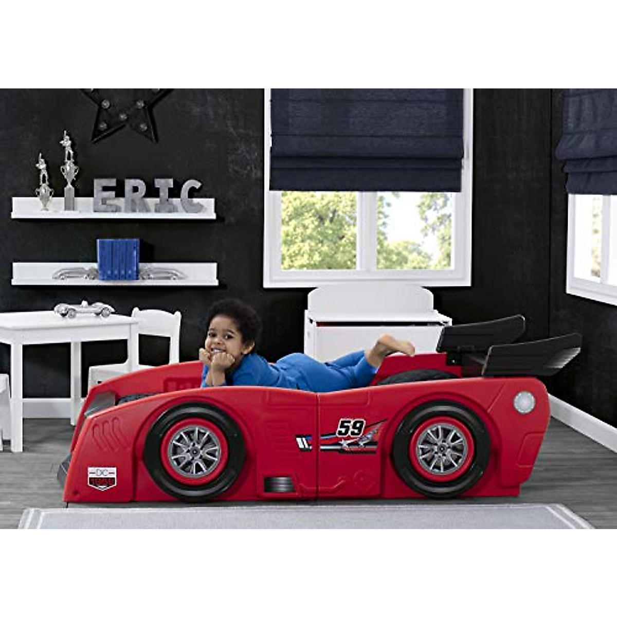 Delta Children Grand Prix Race Car Toddler-to-Twin Bed, Red