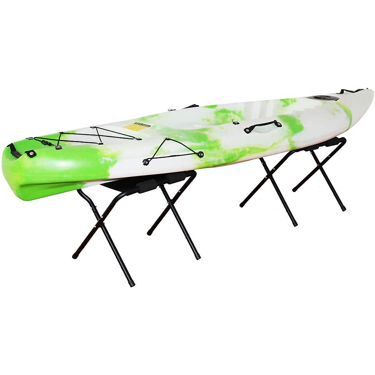 Onefeng Sports 150LBS Foldable Kayak Stand Kayak Storage Rack Ground Storage Stand Rack Perfect for Getting Your Boat of Ground for Easy Storage - Designed with Black Cloth Like Chairs