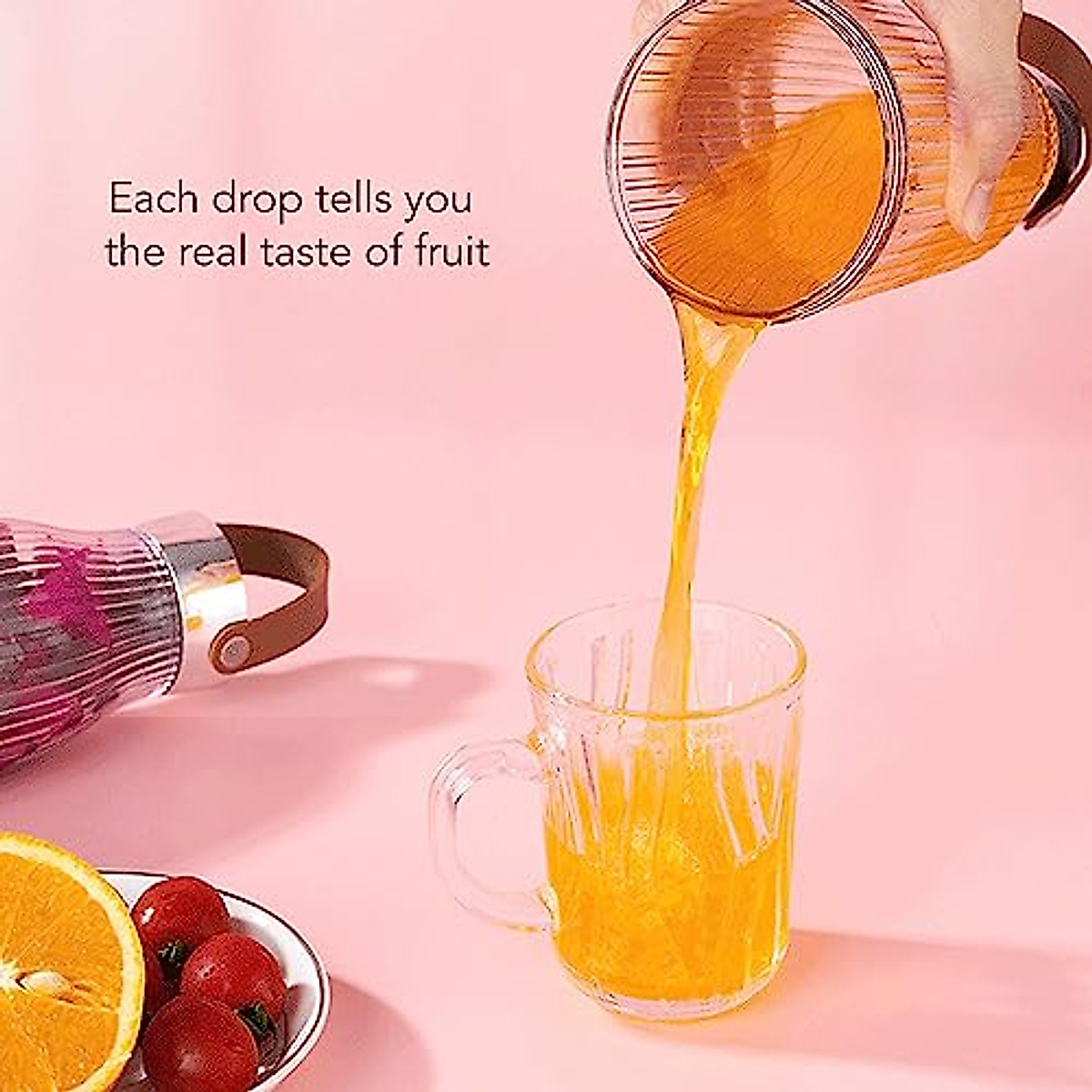 Yctze Blender, Portable Professional Stainless Steel Tip Detachable USB 1300mAh Travel Blender Electric Mini Juicer Cup for Kitchen Office Drinking Outdoor 380ml