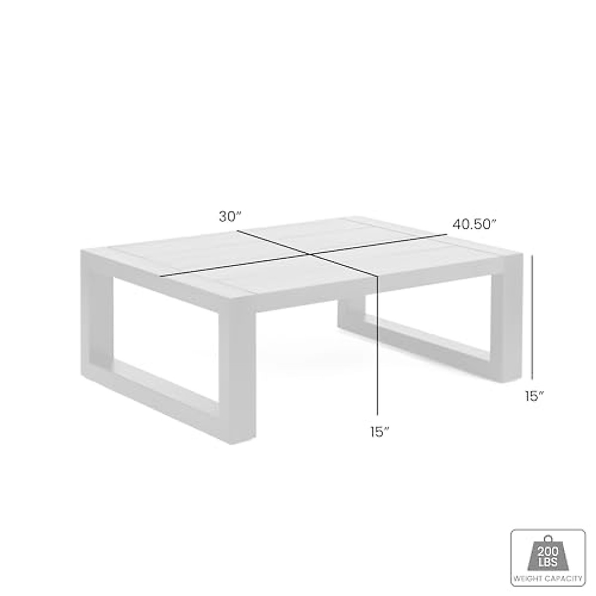 Armen Living Paradise Outdoor Eucalyptus Wood Coffee Table, Earth