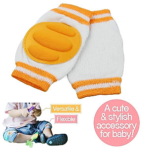 Acfun 3 Pairs Baby Knee Pads for Crawling - Adjustable Breathable Waterproof Safety Protector, Anti-Slip Elastic Knee Elbow Pads Cushion for Babies, Toddlers, Infants, Boys, Girls, Kids