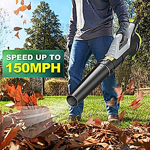 MYTOL Cordless Leaf Blower, 150MPH 350CFM Leaf Blower with 2 * 20V 2Ah Batteries & Charger, Lightweight Axial Blower, Infinitely Variable Speed Electric Leaf Blower for Leaf/Snow/Dust Blowing
