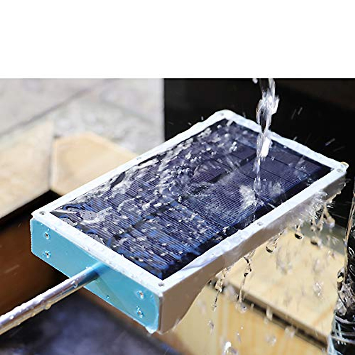 Bonashi LED Solar Motion Sensor Light Outdoor 2 Pack, Security Motion Activated Wall Lights with Mounting Poles for Gutter Patio Garden Path, Waterproof Cordless Exterior Foodlights