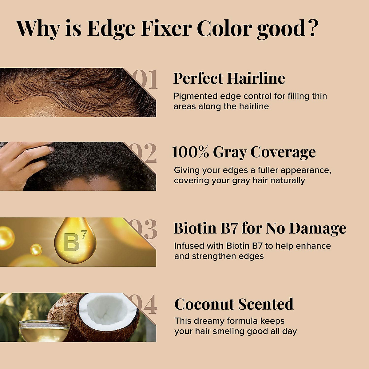 Red by Kiss Edge Fixer Color 24 HR Max Hold & 100% Gray Coverage 30mL (1.01 US fl.oz) Natural Black Perfect for Missing Edges