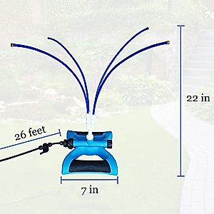 Maxfacilis Misting System 4 Nozzels Flexible Outdoor Patio Mister for Backyard Pool Outside Patio Pool BBQ Cooling Kids Water PlayingBlue