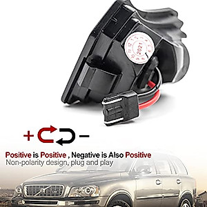 NSLUMO Full LED Side Under-Mirror Puddle Light for Vol-vo XC90 XC70 S60 V60 S80 V70, 18SMD Super Bright Xenon White LED Puddle Lights Lamp Assembly OEM Replacement