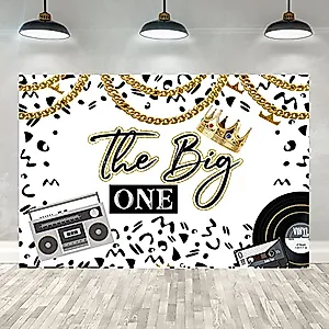 5×3ft Hip Hop Boys 1st Birthday Backdrop Our Notorious is The Big One Theme Party Banner Wall Decorations Old School Hip Hop Crown First Biggie Background Props
