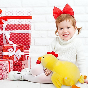 IdeaMeme Weighted Chick Plush, 24" 4.2 lbs Weighted Stuffed Animals, Cute Plushie Dolls Throw Pillow Birthday for Children Kids Adults