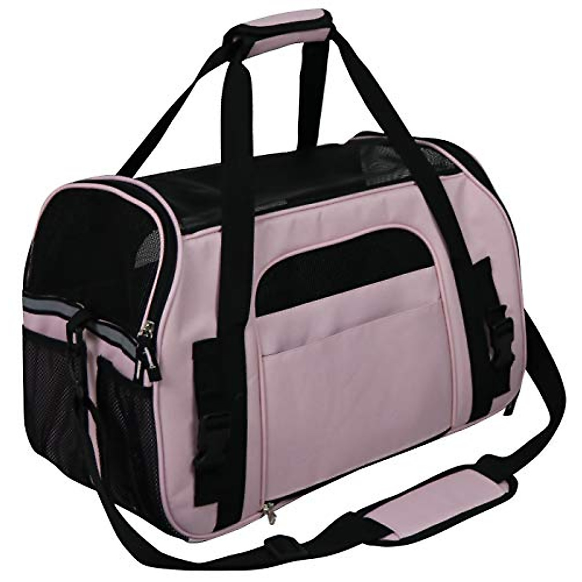 EliteField Soft Sided Pet Carrier (3 Year Warranty, Airline Approved), Multiple Sizes and Colors Available (Large: 19" L x 10" W x 13" H, Pink)