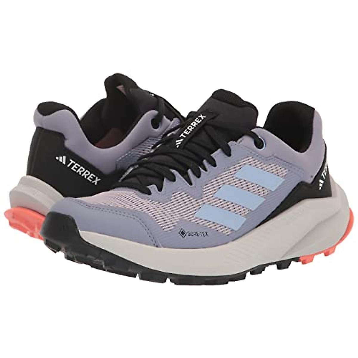 adidas Women's Terrex Trailrider GTX Trail Running Shoe, Silver Violet/Blue Dawn/Coral Fusion, 8