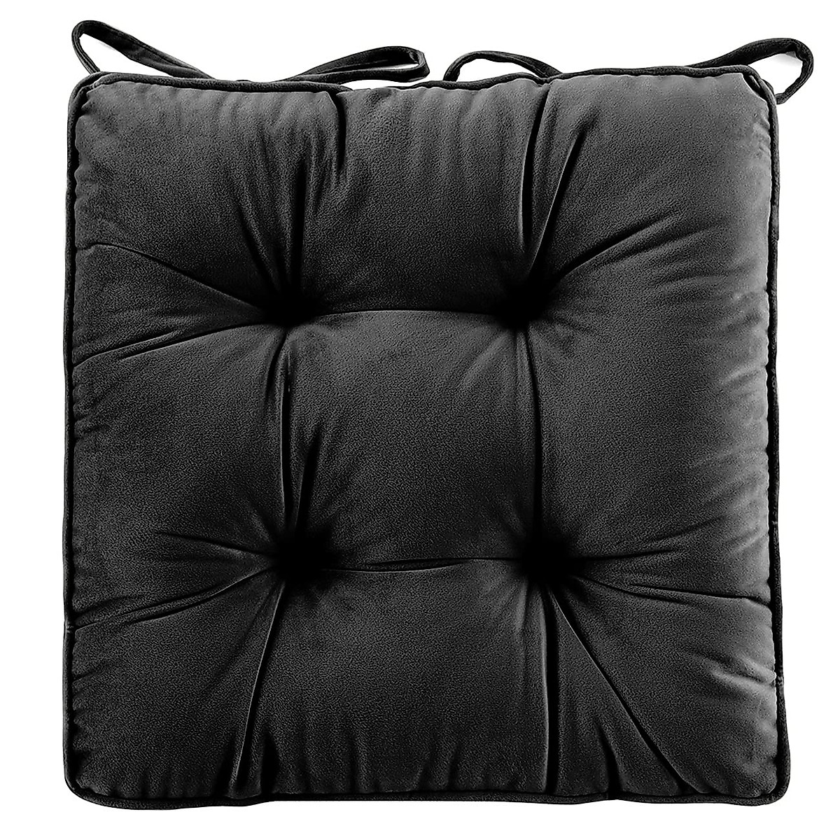 ZANYB Soft Velvet Chair Pad Square Thick Waist Lumbar Back Support Seat Cushions for Office Car Dining Room Home Floor Pillows 15.7x15.7x2.4'', Steel, pillow030-Steel