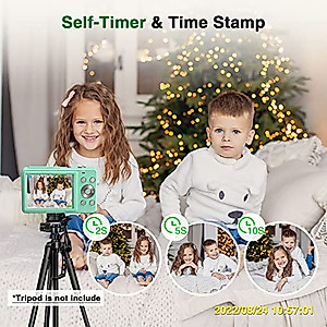 Digital Camera, Auto Focus Kids Camera,HOORUAN 1080P & 44MP Vlogging Digital Camera with 32GB Card, 16X Digital Zoom Compact Point and Shoot Camera, Portable Mini Kids Camera for Teens Students