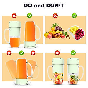 Portable Blender, 10 oz Mini Personal Blender for Smoothies, Fruits, and Veggies with Rechargeable USB, Easy to Clean suitable for Traveling or Camping(Green)