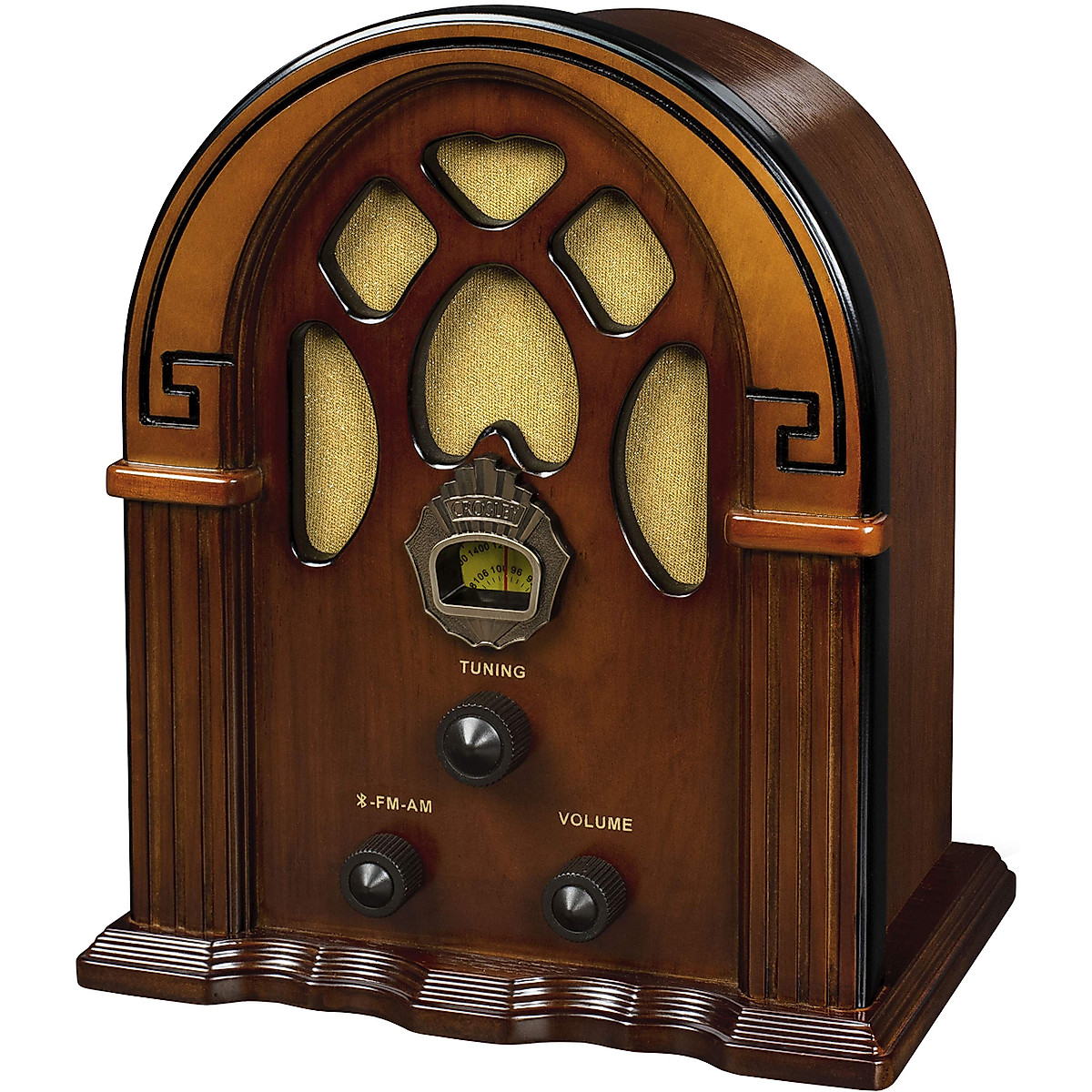 Crosley CR31D-WA Companion Retro AM/FM Tabletop Radio with Bluetooth Receiver, Walnut