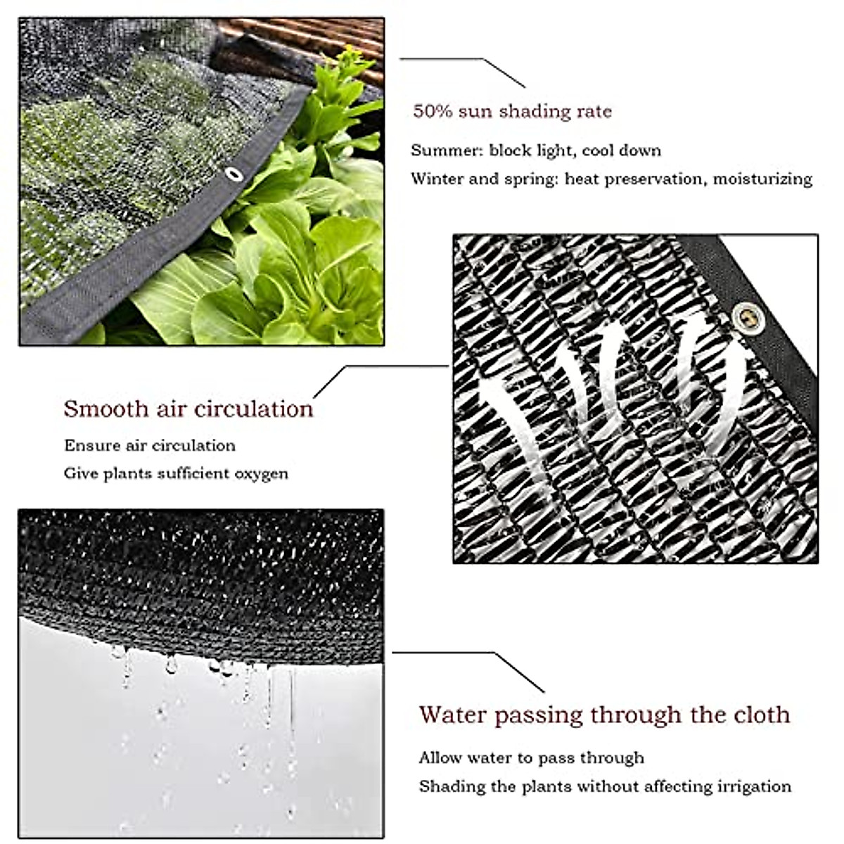 LOVE STORY 10FT x 20FT 55% Black Shade Cloth Sunblock Mesh Cover Taped Edge with Grommets, UV-Resistant,Sun Net for Pergola, Plants Greenhouse, Gardens, Patio, Canopy