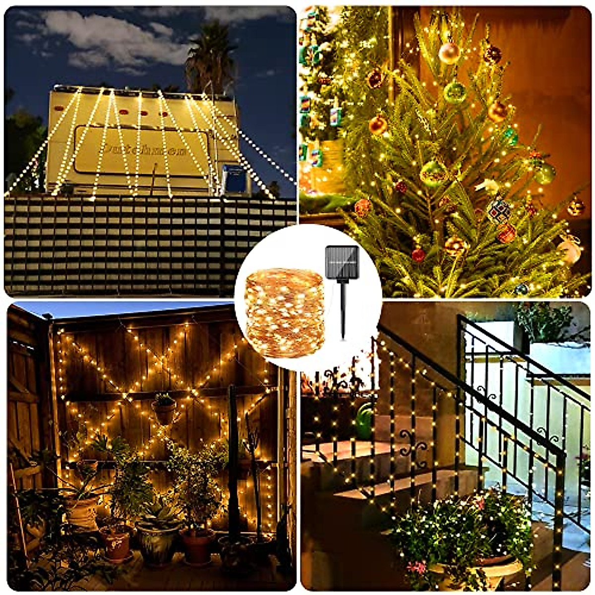 240 LEDS 78Ft Extra-Long Solar String Lights Outdoor,SUWITU Solar Fairy String Lights Waterproof with 8 Modes,Copper Wire Solar Twinkle Lights for Outside Garden Tree Yard Party Xmas Decor(Warm White)