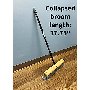 American Select Tubing PBME18001-2 18" Multi-Surface Push Broom with Sturdy Extendable Handle (2 Pack)