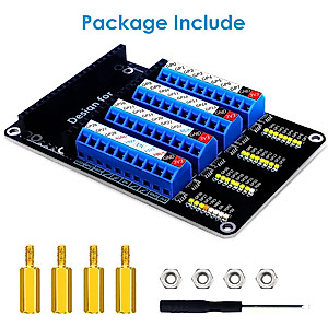 GeeekPi Screw Terminal Expansion Board for Raspberry Pi Pico/Pico W, Screw Terminal Block Breakout Module Board with LED