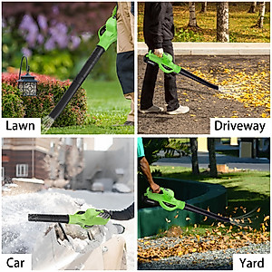 Leaf Blower Cordless, 20V Electric Blowers with 4000mAh Battery and Charger, 2 Speed Modes Lightweight Battery Powered Leaf Blowers for Lawn Care, Patio, Blowing Leaves,Grass
