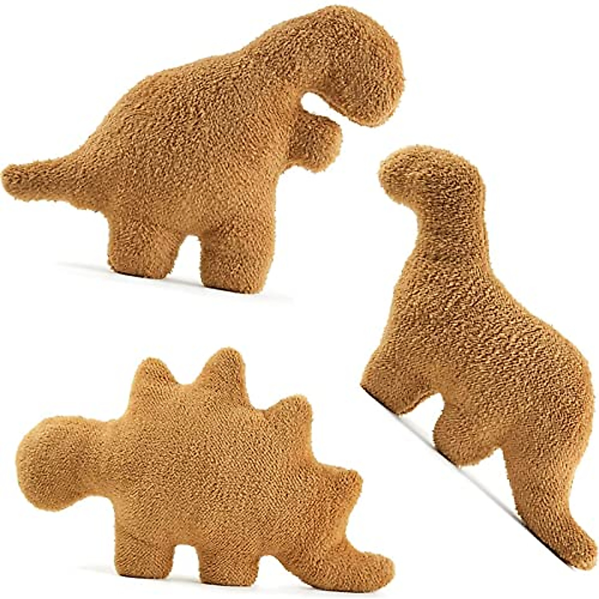 Lixzuch 3 Packs Dino Nugget Pillow Plush, 18 inches Dinosaur Chicken Nugget Pillow Stuffed Animal Plush Toy, Dino Nugget Plush Dinosaur Theme Party Decoration Birthday Gift for Kids Boys Girls