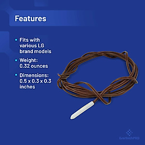 EvertechPRO 6500JB2001B Sensor Replacement for LG Refrigerator 1268225 6500JB1005J 6500JK1003A AH3529165