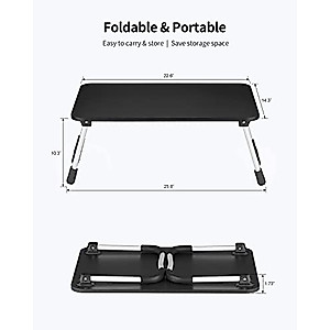 Ruxury Folding Lap Desk Laptop Stand Bed Desk Table Tray, Breakfast Serving Tray, Portable & Lightweight Mini Table, Lap Tablet Desk for Sofa Couch Floor - Black
