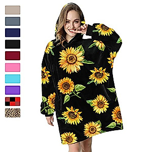 LetsFunny Blanket Hoodie,Oversized Wearable Sherpa Fleece Blanket Sweatshirt,Super Soft Warm Cozy with Giant Pocket,Gifts for Women Men Adults Teenagers Kids, One Size Fits All