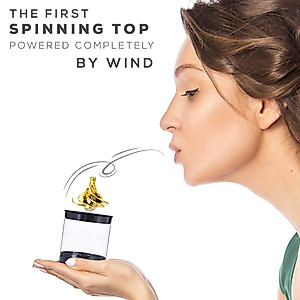 KIDDO KOO Tornado Spinning Tops - New Spinning top for Kids and Adults. A Great Decompression Toy forhome or The Office. Spins with Wind! Our Gyro Tops can Forever Spin (Silver & Gold 2PK)