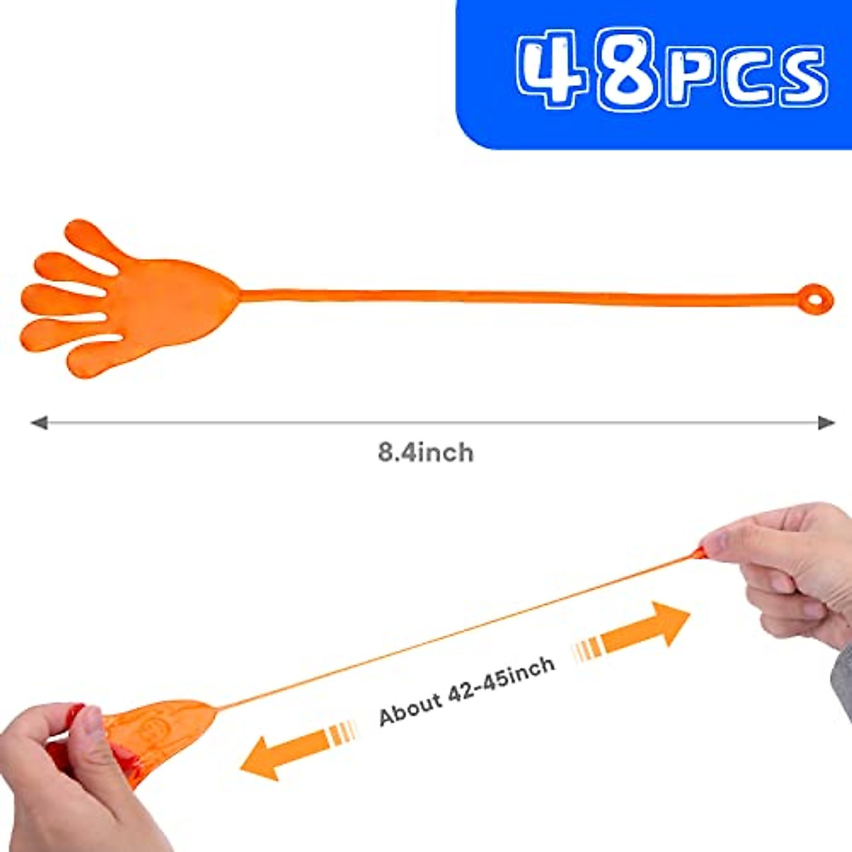 Shindel 48PCS Sticky Hands Party Favors for Kids, Slappy Sticky Hands Stretchy Toys Set for Kids Classroom Prizes, Birthday Party Supplies Carnival Goodie Bag Stuffers