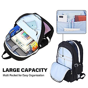 VIRTUREVI Girls Backpack for School Backapck for Teen Girls Waterproof School Bag BookBag for Girls Black