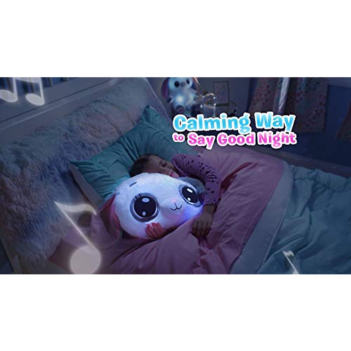 Lullabrites Monkey Pillow- Soothing Plush Animal that Lights Up with Many Colors and Sings Lullabies! A Night Light, and Friend All in One!