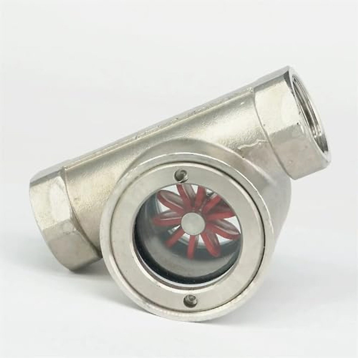 3/4" BSPP Female SS304 Stainless Steel Glass Window Sight Flow Indicator with Impeller 2.5 Mpa