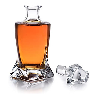 Whiskey Decanter Gift Set - Husband Birthday Gifts Chilling Rocks Stones Scotch Bourbon Holder – 2 Whiskey Glasses - Perfect Whiskey Decanter Set for Scotch Alcohol Bourbon Gift for Men Dad Boyfriend