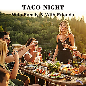 20 PCS Disposable Taco Holders, COKUMA Taco Bar Serving Set for a Party, Taco Plates with Dividers, Taco Plates Tray Stand for 3 Tacos, Taco Tuesday