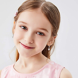 Teardrop Leverback Drop Dangly Safety Earrings, 925 Sterling Silver Opal Jewelry Valentine Gift for Women Girlfriend Daughter with Gift Box