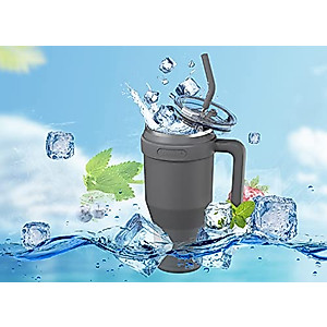 Zenbo 40 oz Tumbler with Handle–Stainless Steel Vacuum Insulated Mug Cup with Handle,Lid and Straw,Keeps Drinks Cold up to 34 Hours – Sweat-Proof Body, Dishwasher Safe