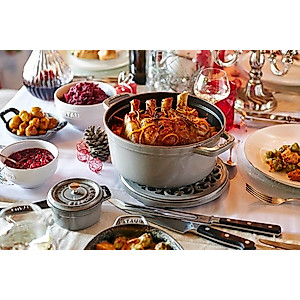 STAUB Cast Iron Roaster/Cocotte, Round, 26 cm, 5 L, Graphite Grey