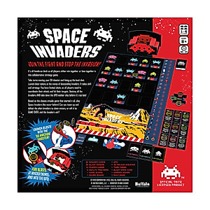 Buffalo Games - Space Invaders Game - Dexterity Launch Game - Great for Game Night - Cooperative Gameplay - Based on Video Game