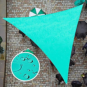 ColourTree Custom Size 16' x 16' x 16' Turquoise TADT16 Triangle Waterproof Sun Shade Sail Canopy Awning Shelter, 95% UV Block Water Resistant, Garden Carport Outdoor Patio (We Customize)