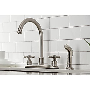Kingston Brass FB7798AXSP Victorian 8" Centerset Kitchen Faucet, Brushed Nickel