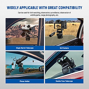 NEEWER Car Window Mount Holder for Spotting Scope with Pan Handle, Heavy Duty Suitable for SLR Camera and Telescope, 360° Pan and 120° Tilt for Observing Wildlife, Bird Watching & Scouting