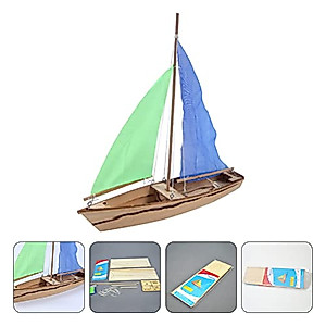 Gadpiparty 1Set DIY Wooden Sailboat Model Kits, Wood Boat Craft Model Boat Building Activities Woodcrafts Education Puzzle Toy for Kids Party Favors
